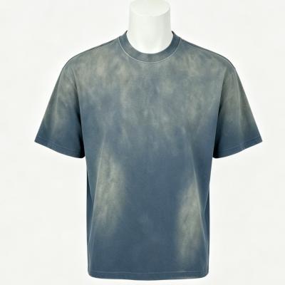 China Men’s Vintage Washed Cotton T-Shirt 270GSM Oversized High Street Casual Tee for sale