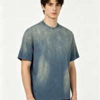 China Men’s Vintage Washed Cotton T-Shirt 270GSM Oversized High Street Casual Tee for sale