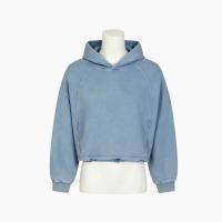 China Men’s Wax-Dyed Cropped Hoodie 340G Oversized Streetwear Distressed Sweatshirt for sale