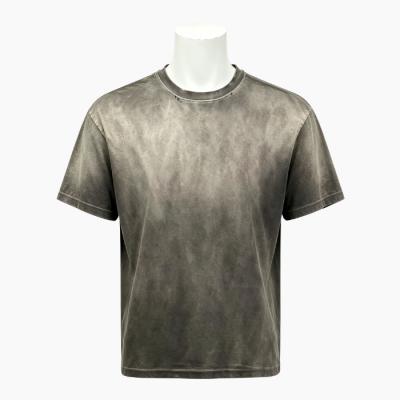 China Men’s Hand-Dyed Washed Cotton T-Shirt 200G Oversized Minimalist Casual Tee for sale
