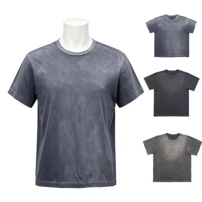 China Men’s Washed Vintage Cotton T-Shirt 160G Oversized Casual Breathable Streetwear Tee for sale