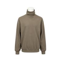 China 305GSM Turtleneck Long Sleeve Shirt Oversized Drop Shoulder Brushed Long Sleeve Tee Double-Sided Fabric for sale