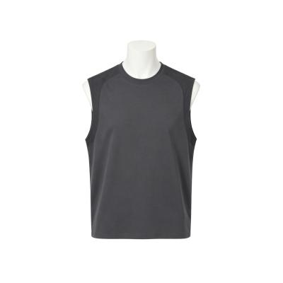China Cotton Blend Sleeveless T Shirt Quick Dry Mens Basketball Tank Top Loose for sale