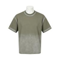 China 280GSM Heavyweight Cotton Tee Gradient Spray Snow Wash T Shirt Retro for sale
