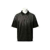 China 275GSM 100% Cotton Vintage Acid Wash Distressed Polo T-Shirt, Oversized Drop Shoulder Streetwear Blank Polo Tee for Bulk Wholesale for sale