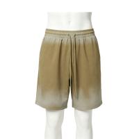 China Waffle Sports Sweat Shorts Gradient Spray Wash Drawstring Mens Shorts for sale