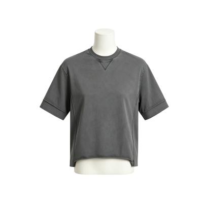 China 285GSM Streetwear Oversized T Shirt Vintage Wash Oversized Cotton Tee Irregular Hem for sale
