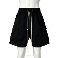 China Five Inch Multi Pocket Cargo Shorts Minimalist Mens Drawstring Casual Shorts Dark for sale