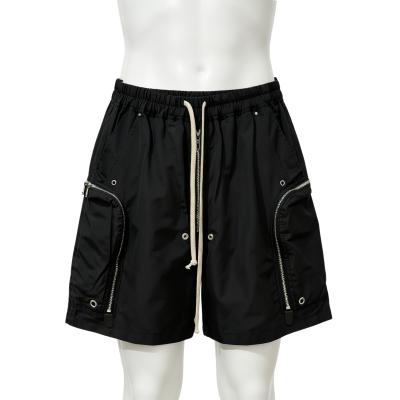 China Dark Sports Sweat Shorts Multi Zipper Mens Drawstring Cargo Shorts RO Style for sale