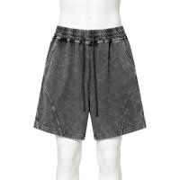 China Snow Wash Sports Sweat Shorts Drawstring 100% Cotton Sweat Shorts For Men for sale