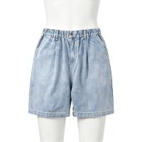 China Casual Vintage Denim Shorts Snow Wash Mid Waist Jean Shorts Loose for sale