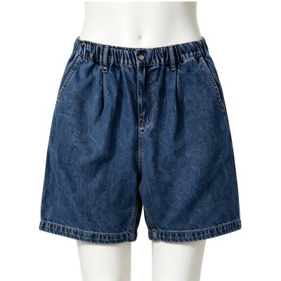 China Casual Vintage Denim Shorts Snow Wash Mid Waist Jean Shorts Loose for sale