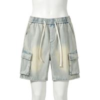 China Vintage Washed Cargo Denim Shorts Straight Non Stretch Jean Shorts Five Inch 3 Colors for sale