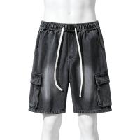 China Vintage Washed Cargo Denim Shorts Straight Non Stretch Jean Shorts Five Inch 3 Colors for sale