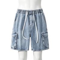 China Vintage Washed Cargo Denim Shorts Straight Non Stretch Jean Shorts Five Inch 3 Colors for sale