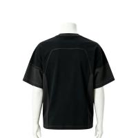 China 250GSM - 300GSM Basic Crew Neck Tee Patchwork Raw Edge T Shirt Drop Shoulder for sale