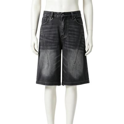 China Gradient Washed Sports Sweat Shorts Non Stretch Wide Leg Denim Shorts Loose 2 Colors for sale