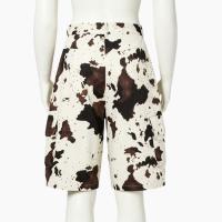 China 100% Cotton Cow Print Shorts Non Stretch Vintage Cargo Shorts Apricot Retro Multi Pocket for sale