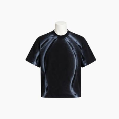 China 320GSM Basic Crew Neck Tee Tie Dye Oversized Streetwear Tee Skeleton for sale