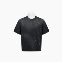 China 250G 100% Cotton Ink Splash Gradient Washed T-Shirt, Loose Raglan Sleeve Streetwear Crew Neck Tee 3 Colors Cross-Border Wholesale for sale