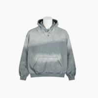 China 400G Heavyweight Fleece Lined Gradient Washed Distressed Hoodie, Oversized American Retro Pullover Hooded Sweatshirt 4 Colors Cross-Border Wholesale for sale