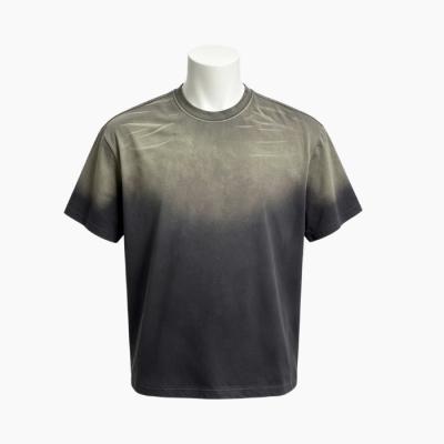 China 250G 100% Cotton Snow Wash Oversized Drop Shoulder Summer Vintage Tee 5 Colors for sale
