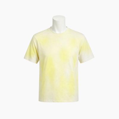 China 160G Cotton Watercolor Gradient Loose Fit Summer Crew Neck Tee 5 Colors for sale