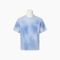 China 160G Cotton Watercolor Gradient Loose Fit Summer Crew Neck Tee 5 Colors for sale