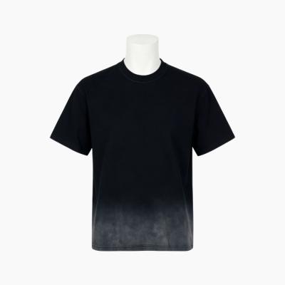 China 250G Cotton Vertical Gradient Loose Raglan Sleeve Spring Summer Tee 3 Colors for sale