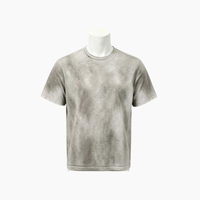 China 160G Cotton Watercolor Gradient Loose Fit Summer Crew Neck Tee 5 Colors Wholesale for sale