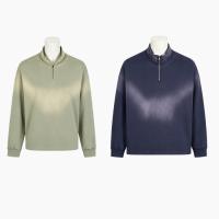China 465G Cotton Blend Gradient Zip Stand Collar Oversized Street Jacket 4 Colors Spring Autumn for sale
