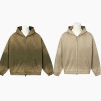 China 420G Cotton Vintage Washed Zip Hooded Oversized All-Season Street Hoodie 4 Colors for sale