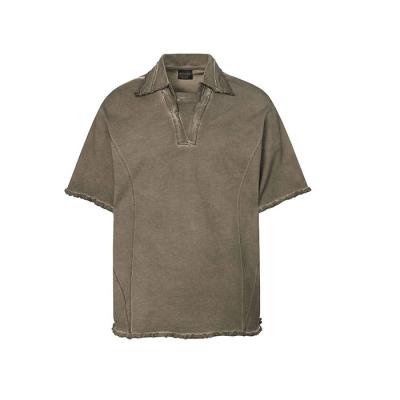 China Raw Edge Men's Custom Polo Shirts Dark Custom Polo Shirt Oversized for sale