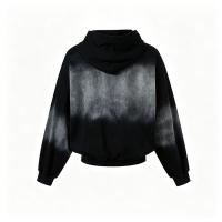 China 380GSM Men's Heavyweight Hoodie Gradient Vintage Wash Full Zip Hooded Jacket Oversized for sale