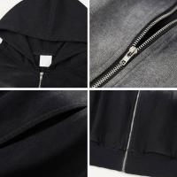 China 380GSM Men's Heavyweight Hoodie Gradient Vintage Wash Full Zip Hooded Jacket Oversized for sale