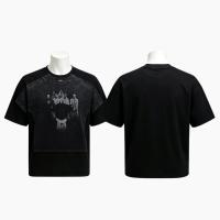 China 250-300G 100% Cotton Vintage Washed Fake Two-Piece Oversized DTG Print Crew Neck Summer Street Tee Cross-Border for sale