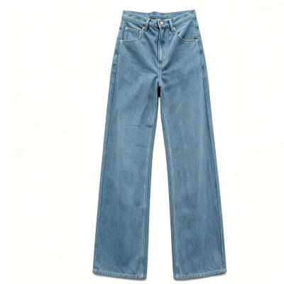 China Vintage Wash Classic Wide Leg Jeans 5 Pocket Light Wash Loose Jeans Straight for sale