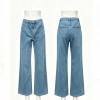 China Vintage Wash Classic Wide Leg Jeans 5 Pocket Light Wash Loose Jeans Straight for sale