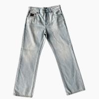 China Light Men's Jeans Loose Mid Waist Straight Jeans Vintage Wash for sale