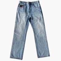 China Pre Shrunk Soft Denim Wide Leg Jeans Reinforced Stitching Soft Wide Leg Jeans Faded Wash for sale