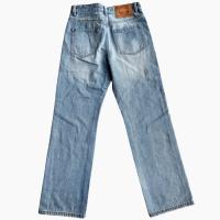 China Pre Shrunk Soft Denim Wide Leg Jeans Reinforced Stitching Soft Wide Leg Jeans Faded Wash for sale