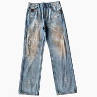 China Dirty Splash Men's Jeans Mid Waist Distressed Straight Leg Jeans Loose for sale