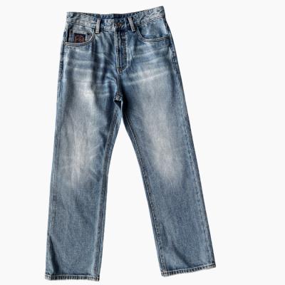 China Horse Shadow Wash Men's Jeans Loose Vintage Straight Jeans Wide Leg for sale