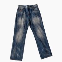 China Horse Shadow Dark Wash Jeans Gradient Straight Leg Jeans Wide for sale