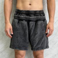 China Double Waist Sports Sweat Shorts Elastic Vintage Wash Shorts Casual For Men Street Sports Wear for sale