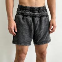 China Double Waist Sports Sweat Shorts Elastic Vintage Wash Shorts Casual For Men Street Sports Wear for sale