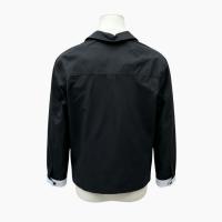 China Fake Two Tone Contrast Collar Long Sleeve Shirt, Black White Half Placket Casual Men’s Pocket Shirt for sale