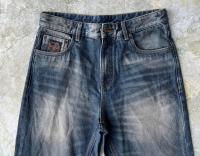 China Horse Shadow Dark Wash Jeans Gradient Straight Leg Jeans Wide for sale