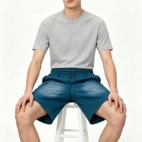 China Gradient Washed Sports Sweat Shorts 360GSM Elastic Waist Shorts for sale