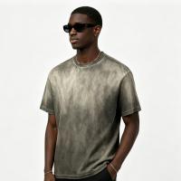 China Men’s Hand-Dyed Washed Cotton T-Shirt 200G Oversized Minimalist Casual Tee for sale